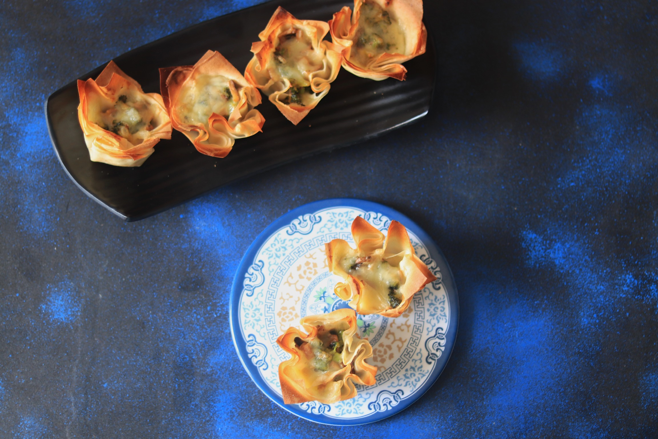 Creamy Mushroom Broccoli Filo Pie